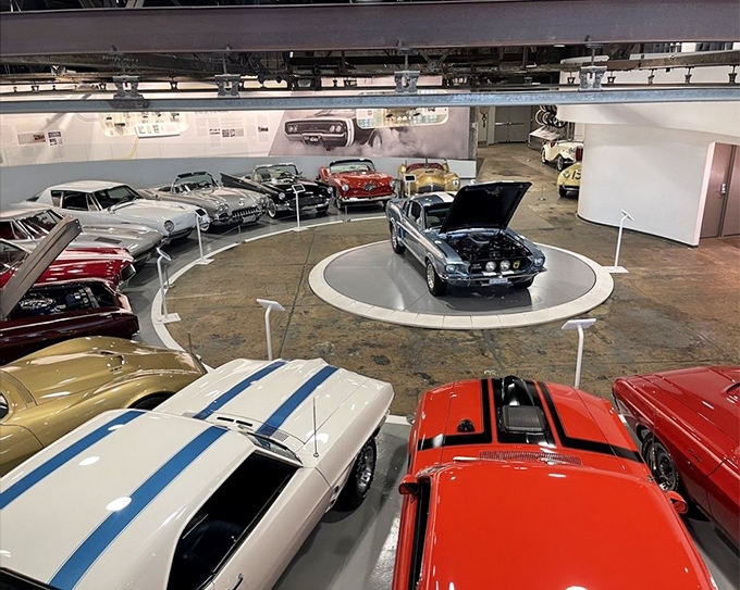 The museum's thoughtful layout creates a mechanical theater-in-the-round, with each automotive star taking its turn in the spotlight of Memphis's best-kept secret.