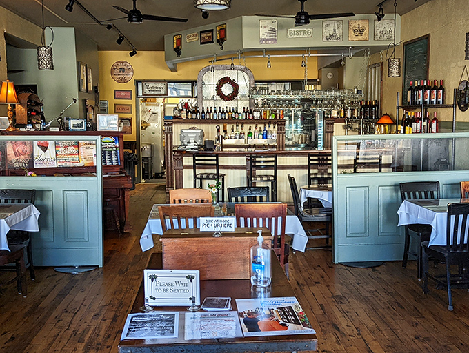 Step inside to discover warm wooden floors, cozy tables, and a well-stocked bar that whispers, "Stay awhile, the pasta's worth it."