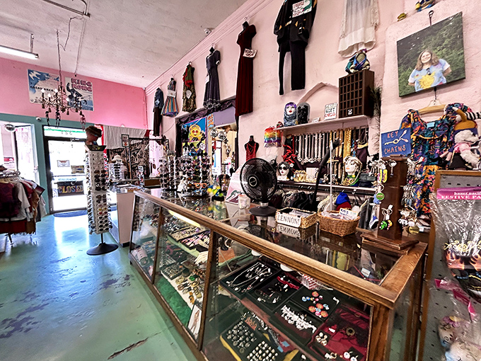 Behind these glass cases lie the accessories that transform a simple outfit into a statement. Jewelry hunters, prepare your treasure maps!