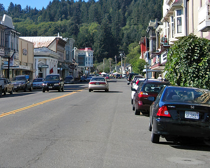 The perfect small-town Main Street doesn't exi&mdash; Oh wait, here it is in Ferndale, where Victorian charm meets redwood wilderness in the background.