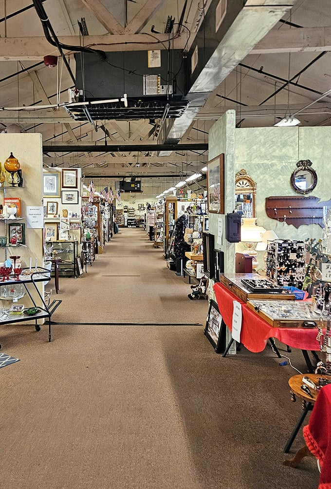 Step inside and the adventure begins—wide aisles beckon you deeper into this time-travel labyrinth of memories and merchandise.