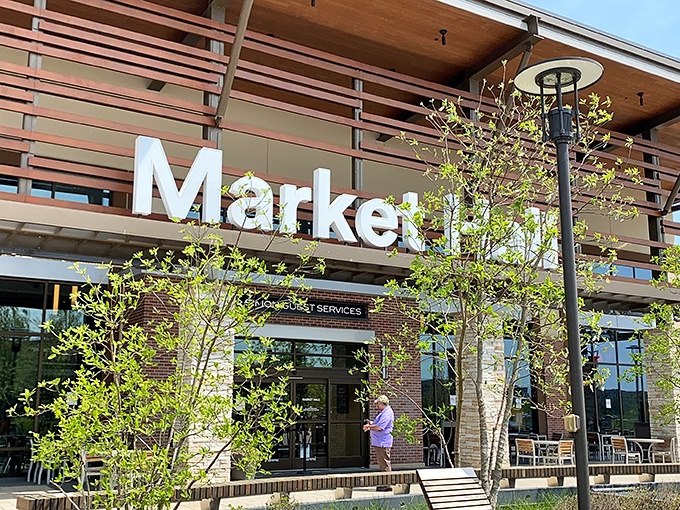 The Market Hall beckons hungry shoppers with its modern design and promise of sustenance&mdash;because nobody makes good purchasing decisions on an empty stomach.