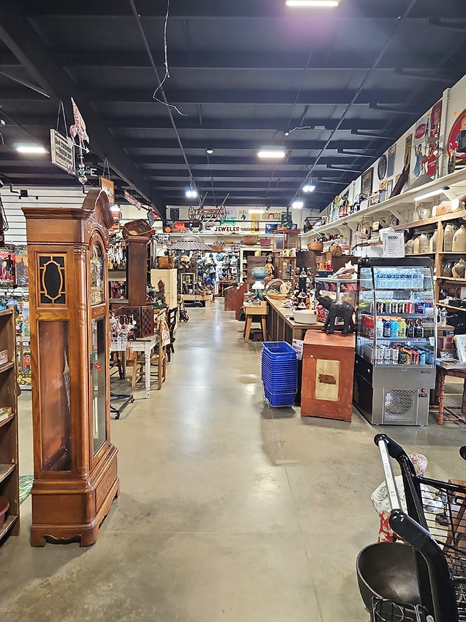 Wooden display cases stand like sentinels guarding treasures of yesteryear. That grandfather clock has probably witnessed more history than your high school textbook.