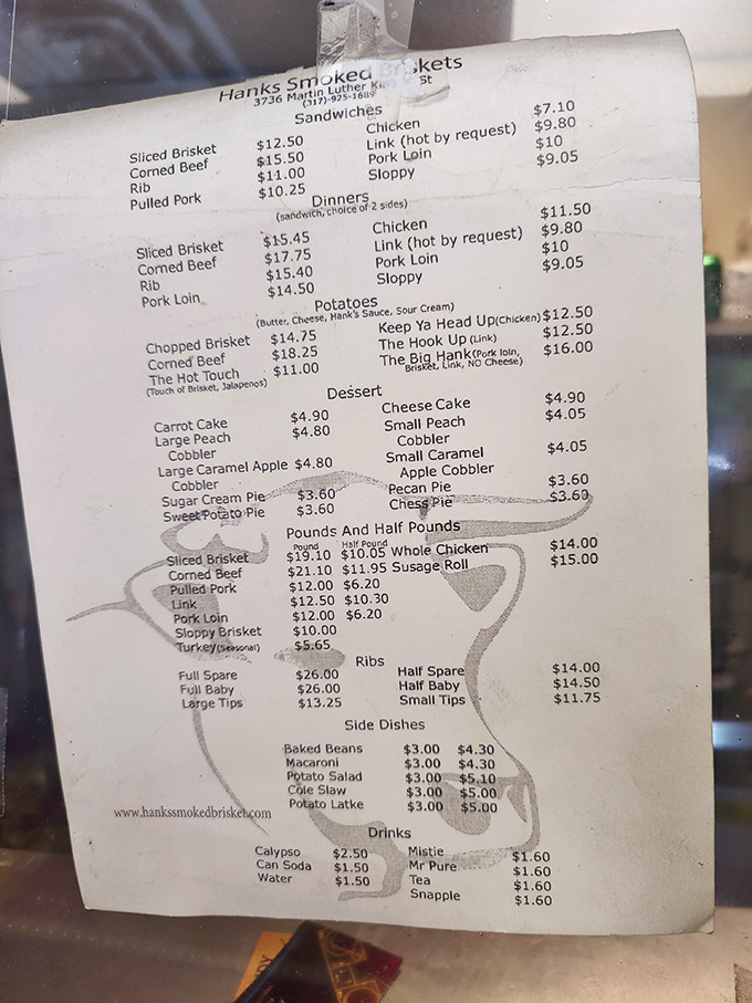 A menu that cuts straight to the chase&mdash;no flowery descriptions, just a roadmap to smoked meat nirvana. Choose your own adventure, carnivore style.