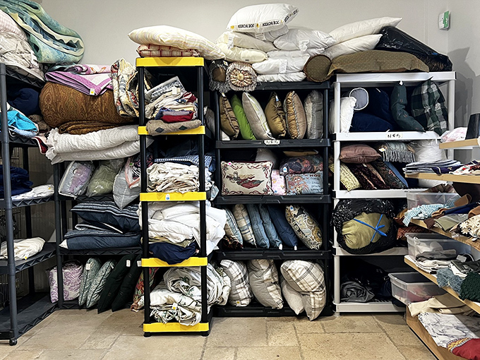 A textile mountain that would make Marie Kondo simultaneously faint and rejoice. Every pillow tells a story&mdash;yours is waiting.