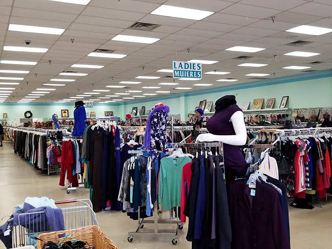 A sea of possibilities hangs in perfect rows, where yesterday's fashion finds tomorrow's admirers. The thrill of the hunt begins here.