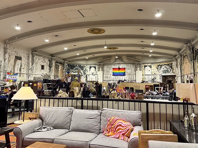 Step inside and witness architectural bones meeting modern resale magic under those stunning vintage ceiling details.