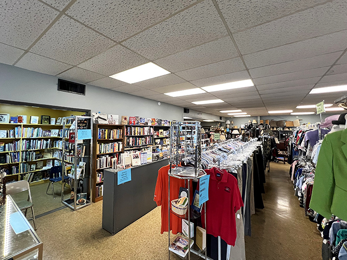 Books to the left, clothing to the right&mdash;this organized chaos makes perfect sense to the seasoned thrifter hunting for their next great find.