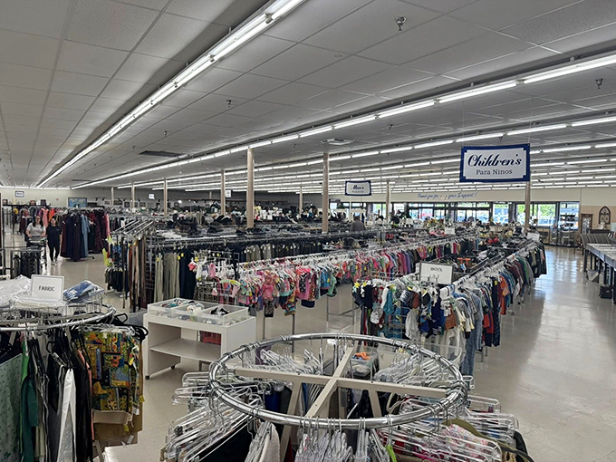 A sea of clothing racks stretches to the horizon. This isn't just shopping&mdash;it's an expedition worthy of its own documentary series.