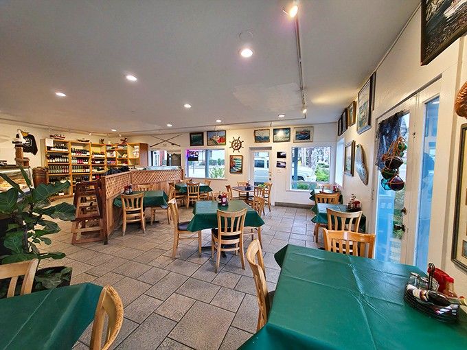 Inside, it's like your favorite aunt's dining room collided with a maritime museum&mdash;and everyone won.