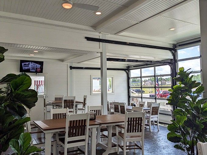 Clean lines and natural light create the perfect backdrop for serious fudge contemplation and cheese selection.