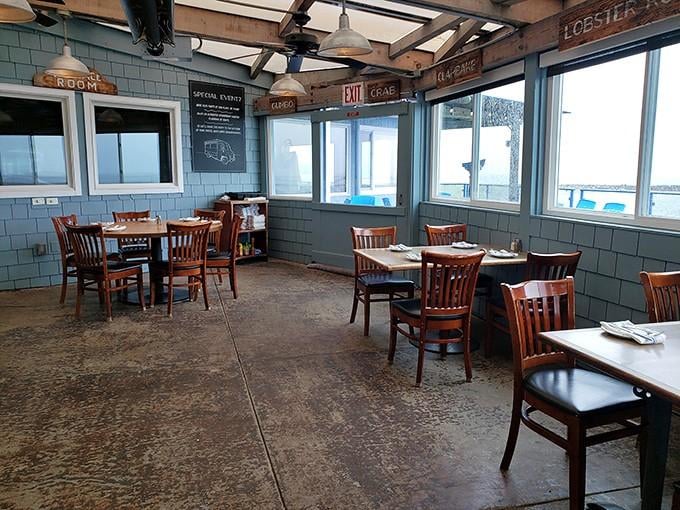 Inside Sam's, nautical charm meets comfortable dining where every seat promises an oceanic culinary adventure ahead.