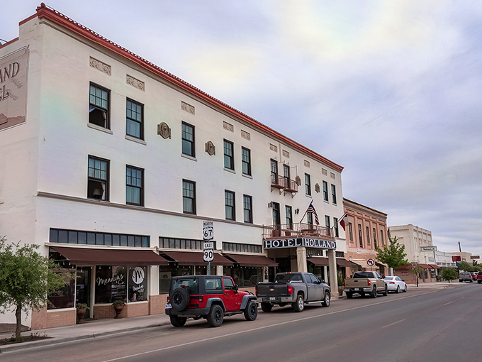 Alpine's Holland Hotel stands proud like a Western movie set, minus the tumbleweeds and drama.
