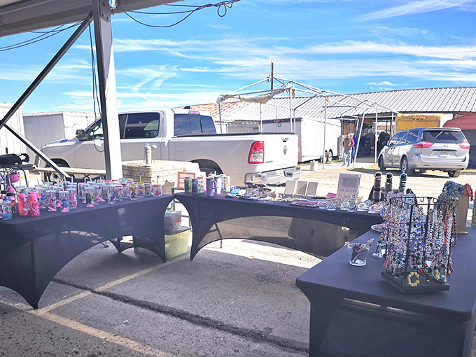 Under the vast Texas sky, Austin Country Flea Market vendors display their wares like modern-day merchants from another era. Bargain hunting at its finest!