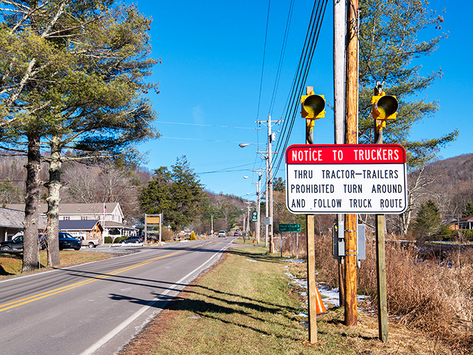 Banner Elk's mountain road winds through autumn like a scenic postcard come to life beautifully.