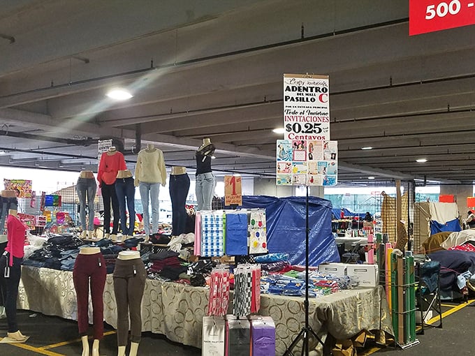 Inside Buyer's Flea Market, a kaleidoscope of clothing and treasures awaits the patient explorer.