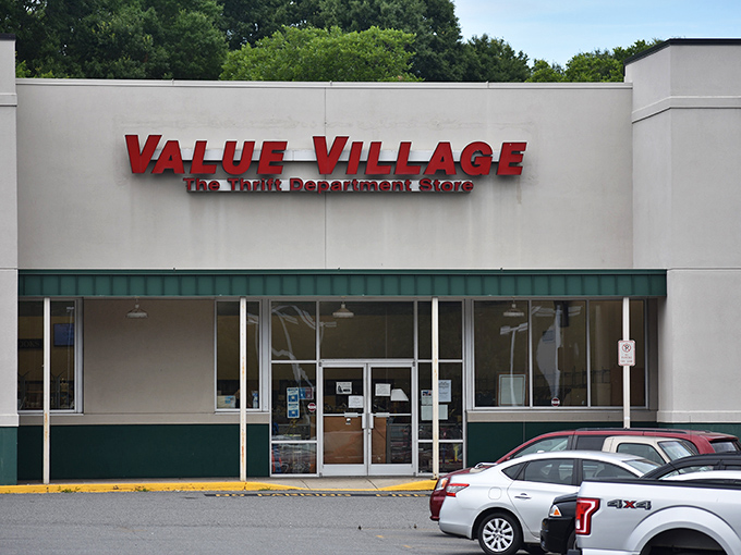 Value Village's bold red letters don't lie - this is where smart shoppers come to play.