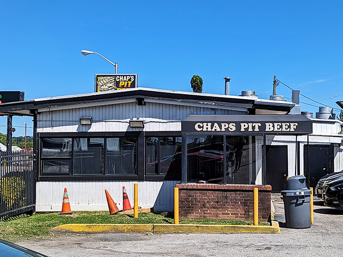 Chaps Pit Beef's humble exterior hides Baltimore's most legendary sandwich spot. Proof that great food doesn't need fancy digs.