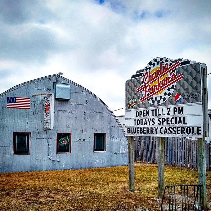 Charlie Parker's iconic Quonset hut stands like a time capsule of American diner culture. Blueberry casserole today? Yes, please!
