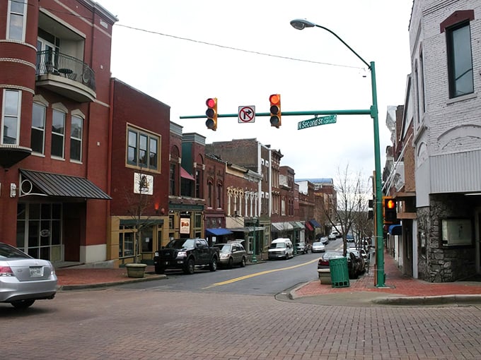Historic downtown streets where every brick building tells a story of American perseverance.