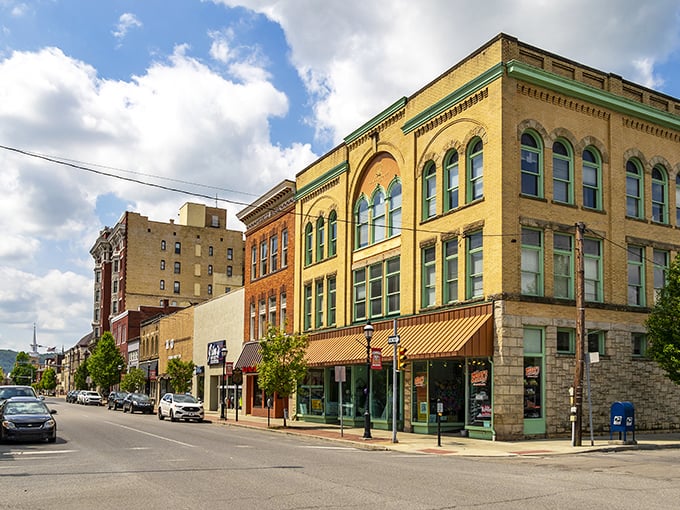 Clearfield's colorful downtown buildings stand as testaments to the town's rich history, offering character you won't find in newer developments.