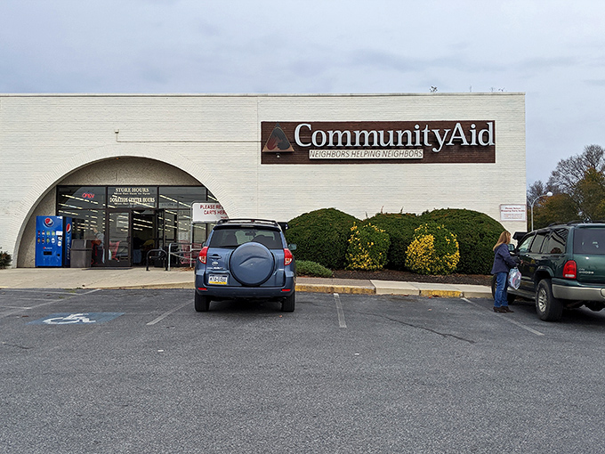 Community Aid's welcoming entrance promises a world of secondhand wonders inside this Mechanicsburg mainstay.