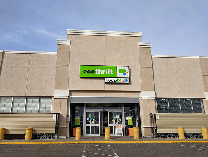 Eco Thrift's modern facade promises organized chaos inside&mdash;the good kind that leads to amazing finds.