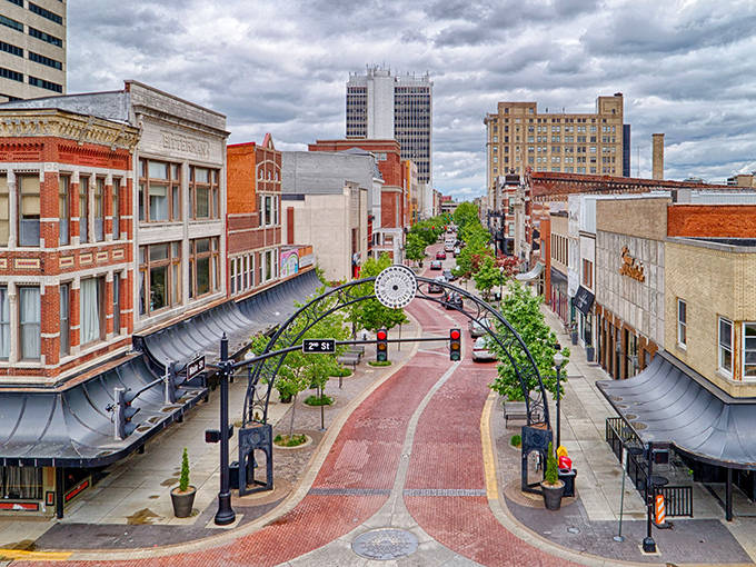 These tree-lined streets in Evansville offer the perfect pace for leisurely strolls and budget-friendly living.