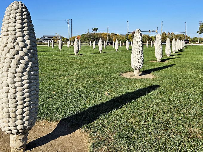 Field of Corn: Concrete corn as far as the eye can see! Ohio's answer to Stonehenge comes with a side of agricultural humor.