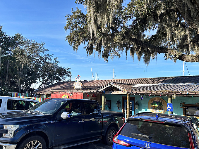Fish Tales' colorful exterior is like a Jimmy Buffett song come to life. This rainbow shack promises good times and great seafood.