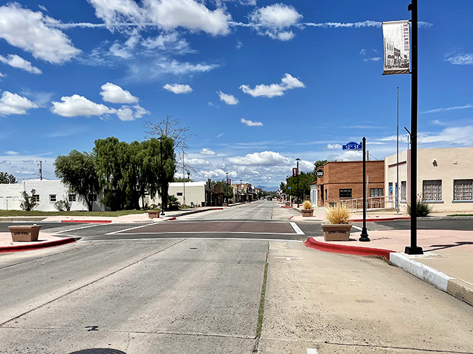 Florence's historic Main Street stretches wide and welcoming, like stepping into a classic Western movie set.