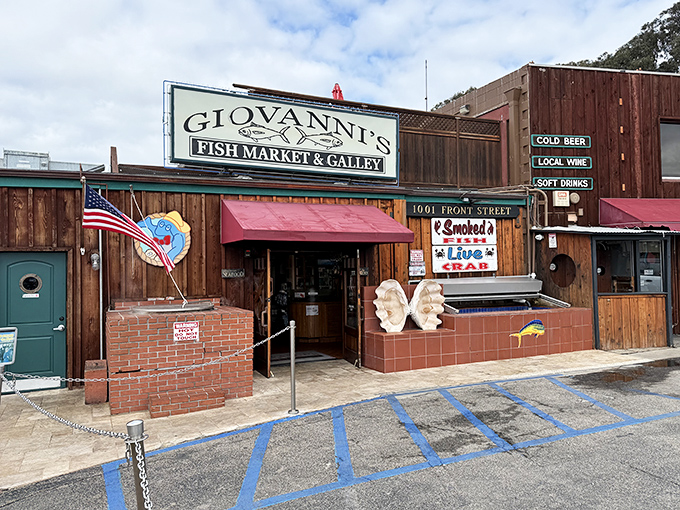 Weathered wood and nautical charm - this Morro Bay gem looks like it sailed straight out of a fisherman's dream.