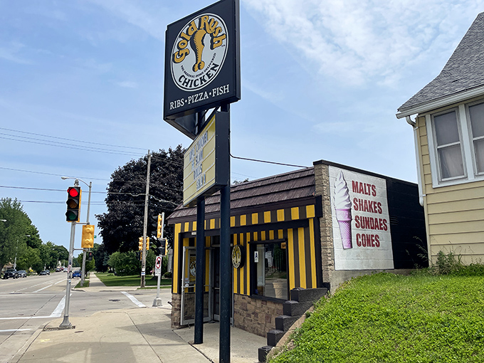 Gold Rush Chicken's bright facade promises treasure, and brother, they deliver on that golden promise every time.