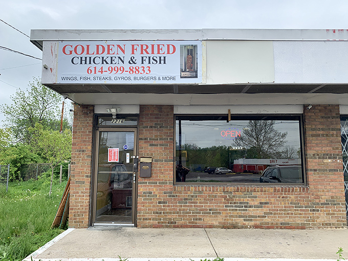 Golden Fried's brick exterior whispers promises of comfort food that'll make your taste buds dance. 