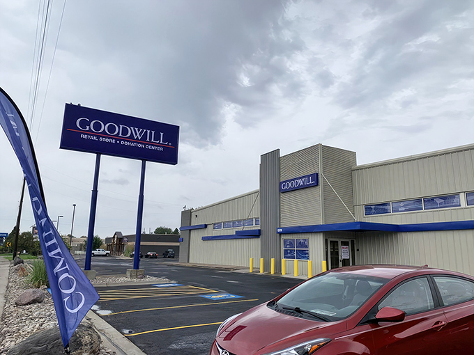 Goodwill Pocatello welcomes thrifters with its classic blue signage&mdash;a beacon of budget-friendly possibilities on Yellowstone Avenue.