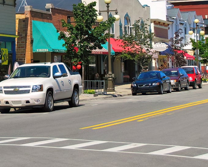 Harbor Springs' colorful storefronts create a rainbow of retail therapy opportunities. Window shopping here is better than therapy!