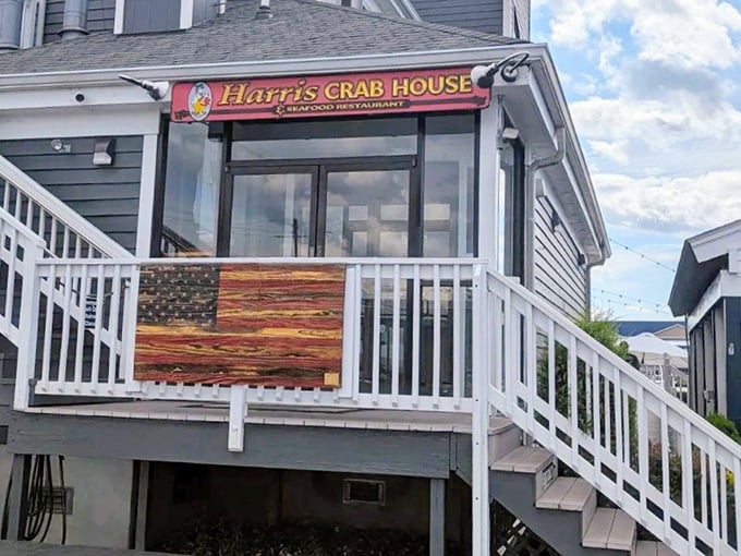 Waterfront dining gets real at Harris - where boats dock and crabs steam in perfect Chesapeake harmony.