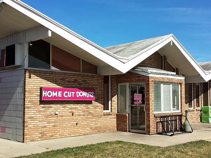 Home Cut Donuts keeps it real with their no-nonsense brick building. Simple outside, extraordinary inside &ndash; just like the best donuts.