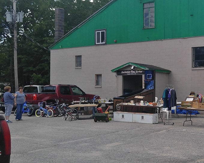 The unassuming exterior of JG Flea Market hides a universe of possibilities. Like my grandmother always said, "Don't judge a bargain by its building."