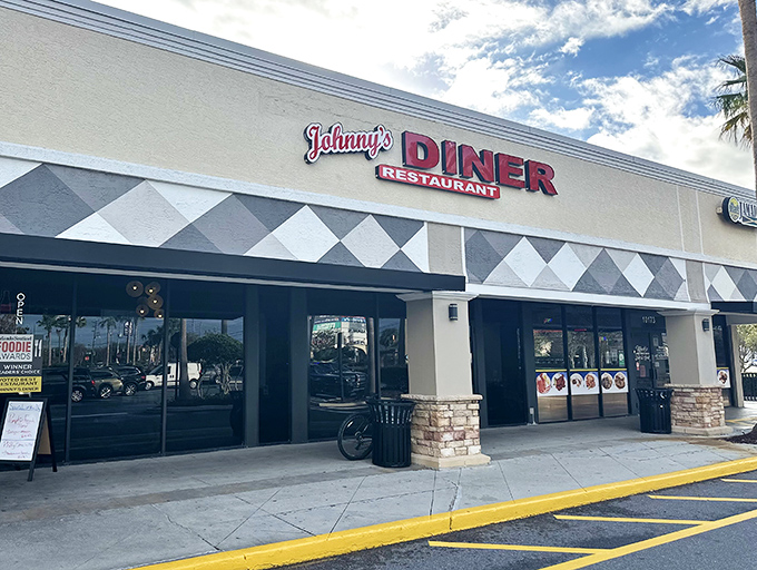 Johnny's Diner wears its checkered pattern like a badge of honor, classic American comfort awaits.