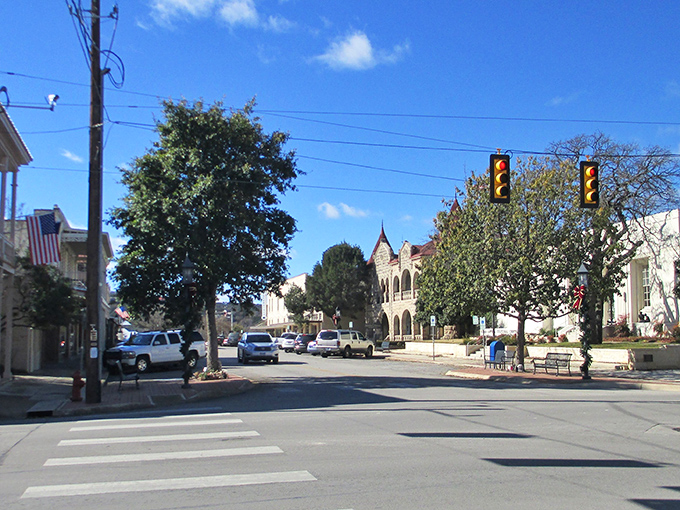 Kerrville's tree-lined streets and historic courthouse create a postcard-perfect Hill Country scene that money can't buy.