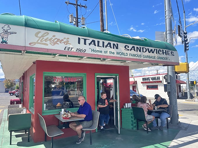 Luigi's bright red and green facade practically shouts "authentic Italian sandwiches" from blocks away in Medford.