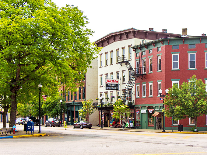 McConnelsville's colorful historic buildings stand shoulder to shoulder, like old friends who've weathered a century of stories together.
