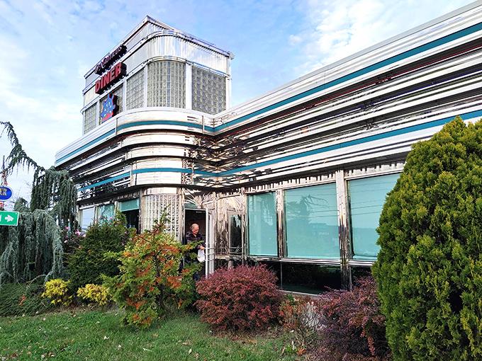Nautilus Diner gleams like a chrome spaceship from the 1950s, promising interstellar levels of breakfast satisfaction.