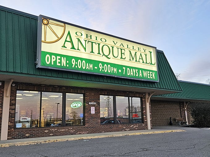 The green awning beckons bargain hunters like a beacon of hope on Route 4.