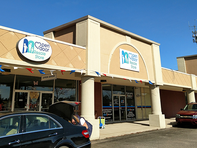 Those cheerful red, white, and blue pennants flutter like celebration flags over a treasure hunter's paradise below.