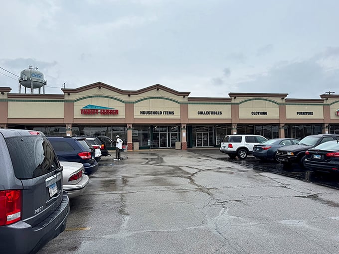 Pass It On Thrift Center's storefront promises a world of "Household Items, Collectibles, Clothing, Furniture" – and boy, does it deliver!