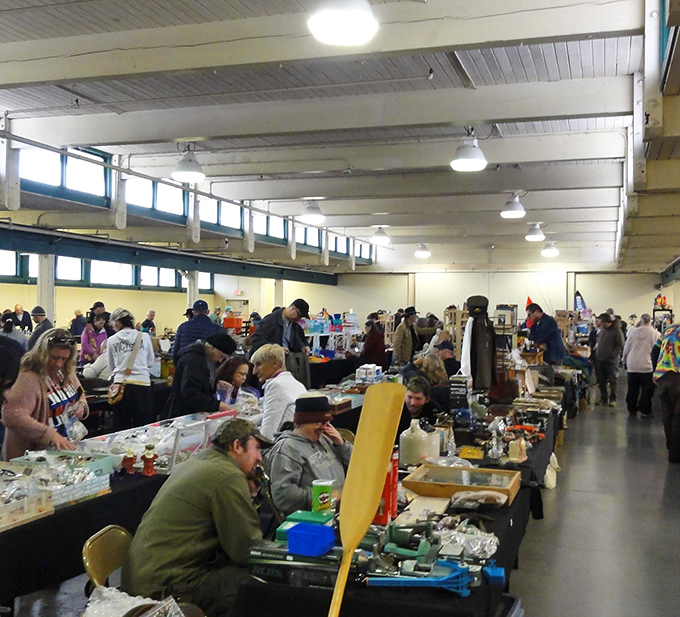 Inside Picc-A-Dilly, bargain hunters navigate a maze of tables where yesterday's treasures await new homes.