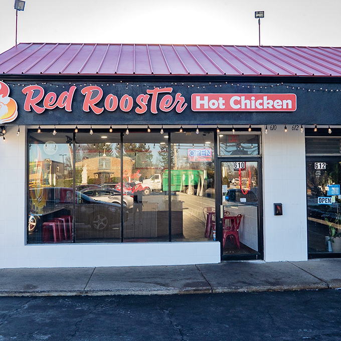 Red Rooster's Nashville hot chicken sandwich &ndash; where "too big to handle" meets "too good to put down."