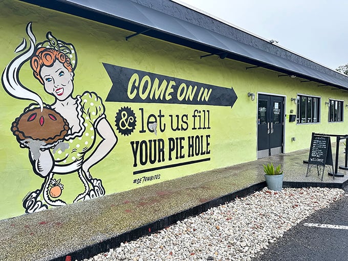 That cheeky wall mural isn't just advertising &ndash; it's a delicious dare you can't refuse.
